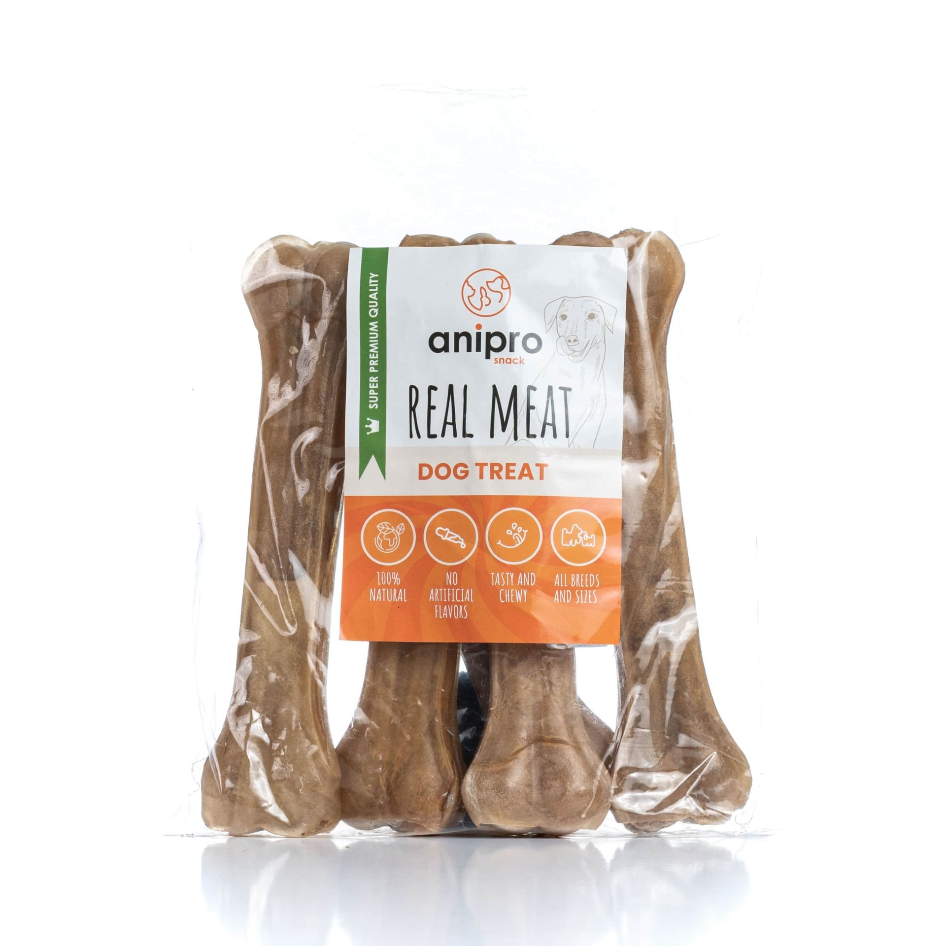 anipro Real Meat - лакомство за кучета, кокал от телешка кожа, различни ...