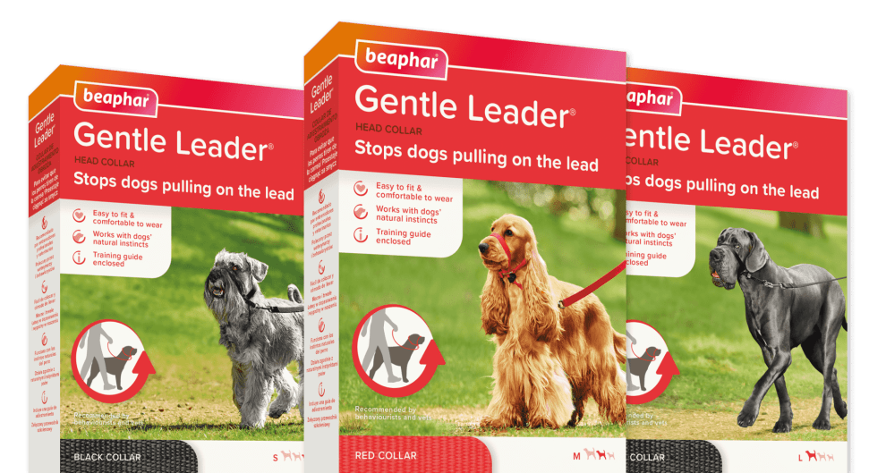 Beaphar Gentle Leader повод срещу дърпане за куче, червен, за средни и ...